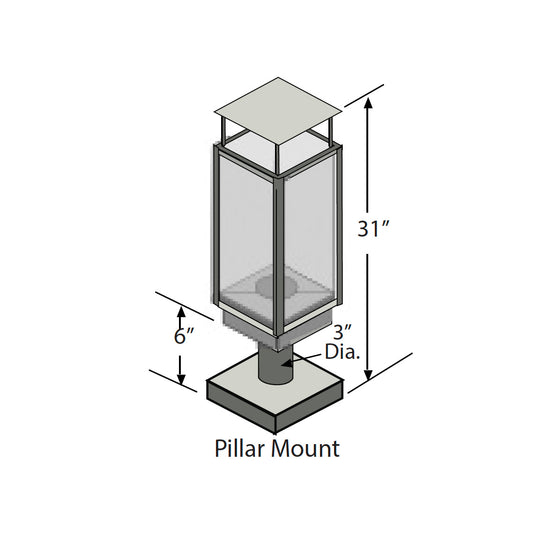 Tempest Torch Decorative Outdoor Pillar Mount - 3" x 11" - Allows inst ...